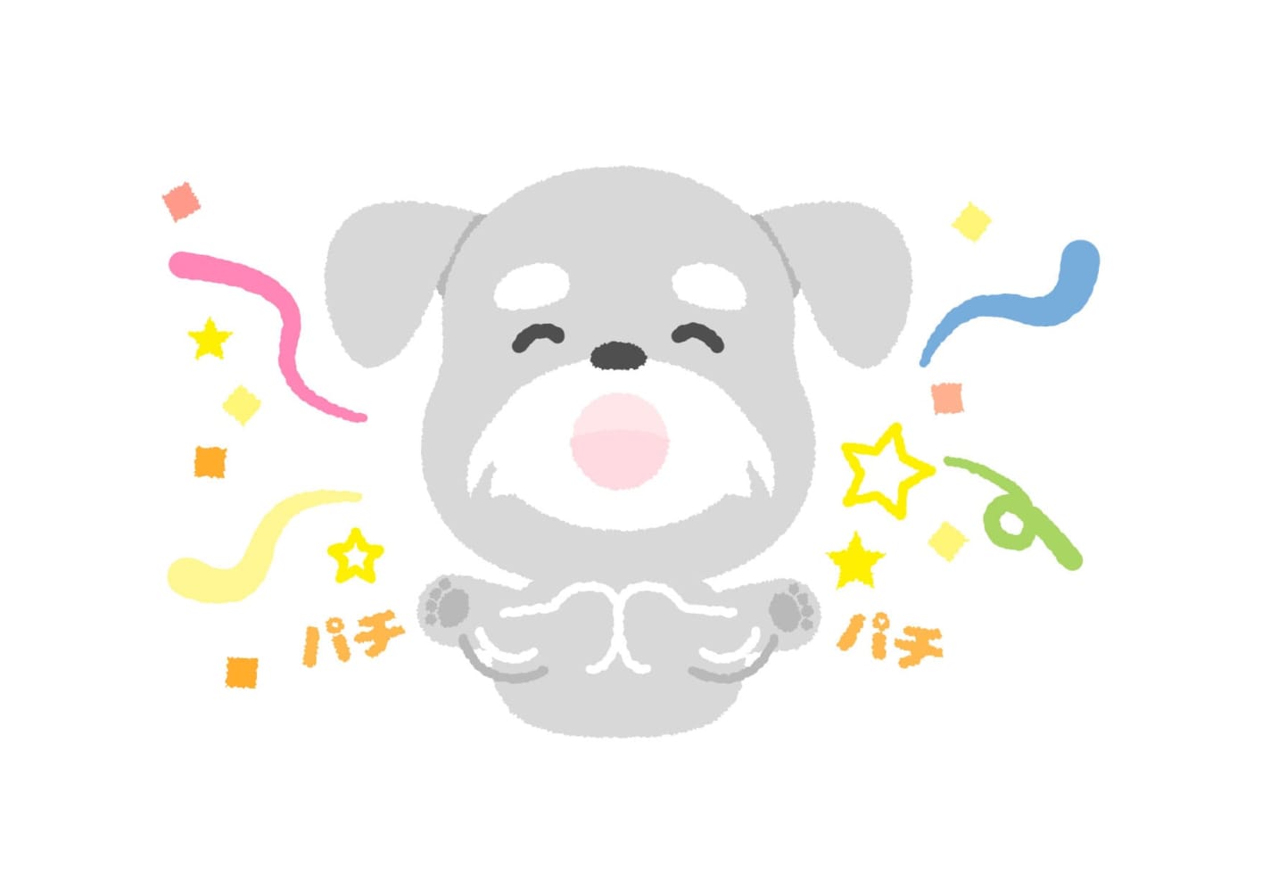 可愛いイラスト無料｜犬 拍手 − free illustration Dog applause | イラストダウンロード